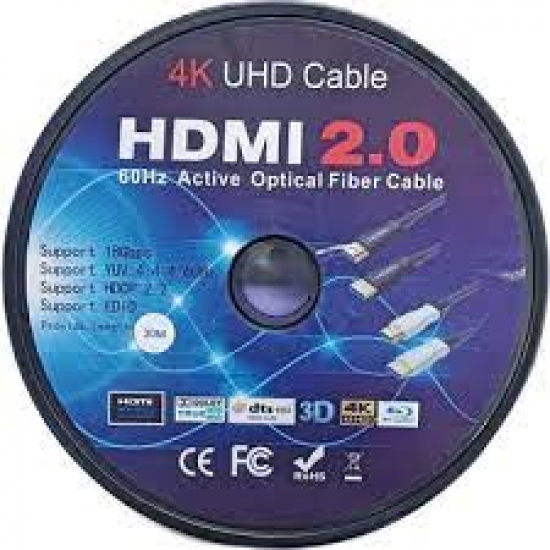 Fiber Optik Hdmı 2.0 Kablo Aktif - 40 Metre Optik HDMI Kablo - Fiber ...